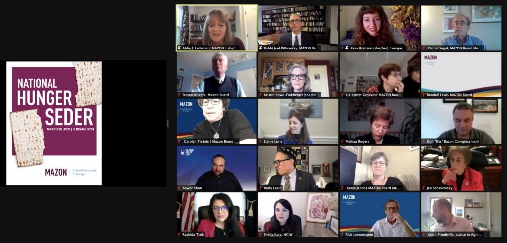 Bipartisan Group of 30+ Members of Congress Join MAZON's 12th Annual National Hunger Seder - MAZON